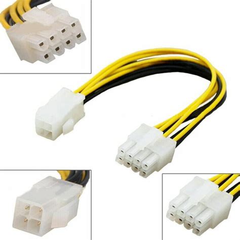 Paruht ATX Pin Male To Pin Female EPS Power Cable Adapter CPU Power Connector CPU Power