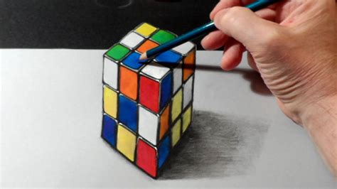 Drawing Rubik S Cube D Trick Art Illusion YouTube