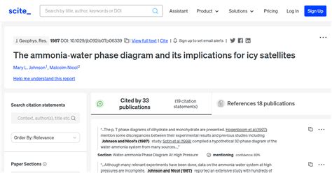 The Ammonia Water Phase Diagram And Its Implications For Icy Satellites [scite Report]