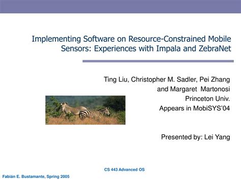 ppt implementing software on resource constrained mobile sensors experiences with impala and
