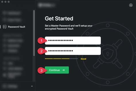Password Vault First Time Setup