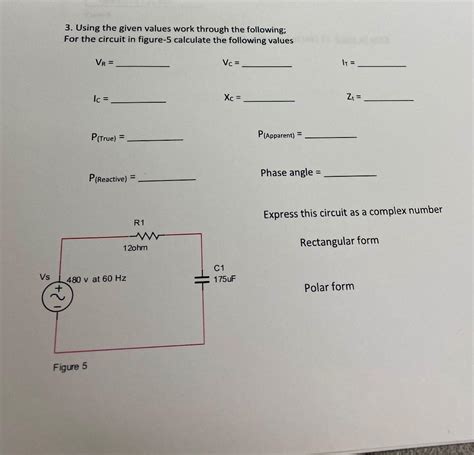 Solved Using The Given Values Work Through The Following