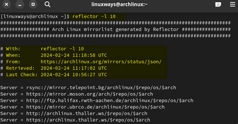 How To Install And Use Reflector On Arch Linux LinuxWays