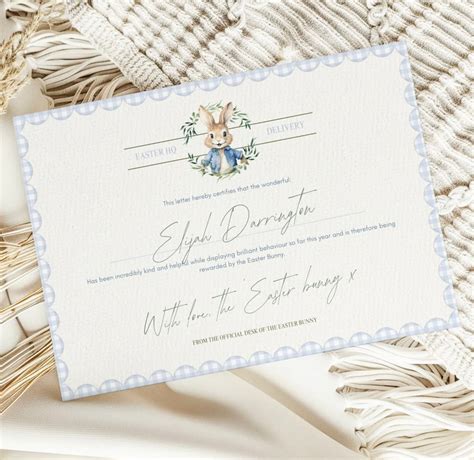 Personalised Easter Certificate With Love From Joey James