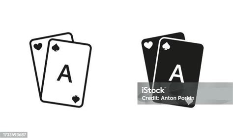 플레이 카드 기호 컬렉션입니다 브릿지 블랙 잭 로얄 포커 픽토그램 플레이 게임 카드 덱 라인과 실루엣 블랙 아이콘 세트 도박 중독 징후 격리된 벡터 그림 가능성에 대한 스톡