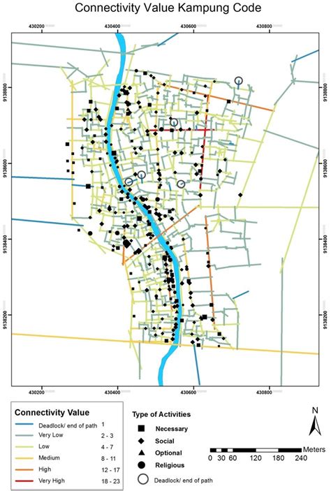 Map Showing Spatial Variation Of Connectivity Values Download