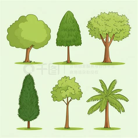 Treeai数字艺术 Tree卡通风简约可爱绿棕树木森林插画 Ai平面元素免费下载 Png格式 4096像素 编号71589513 千图网