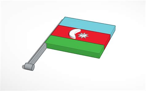 3d Design Azerbaijan Flag Tinkercad