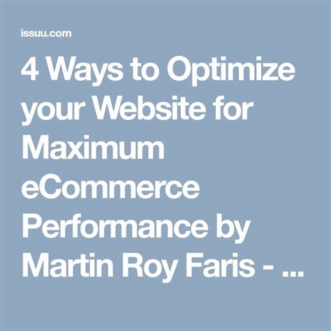 4 Ways To Optimize Your Website For Maximum Ecommerce Performance