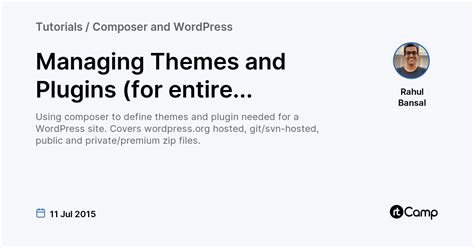 Managing Wordpress Themes And Plugins With Composer