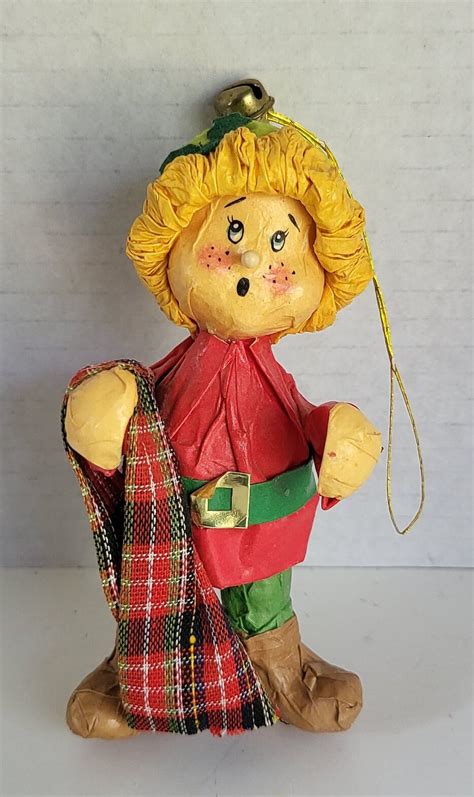 Vintage Paper Mache Christmas Caroler Paper Caroler Etsy