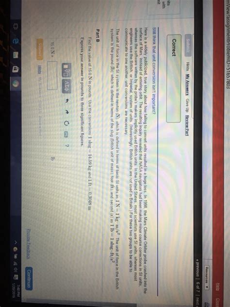 Solved The Unit Of Force In The SI System Is The Newton Chegg Com