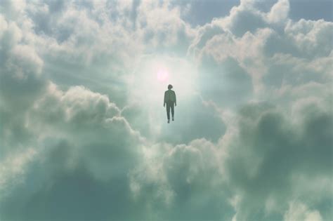 Premium Ai Image A Man Floating In The Clouds