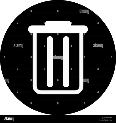 Trash Can Icon In Black And White Delete Button Stock Vector Image