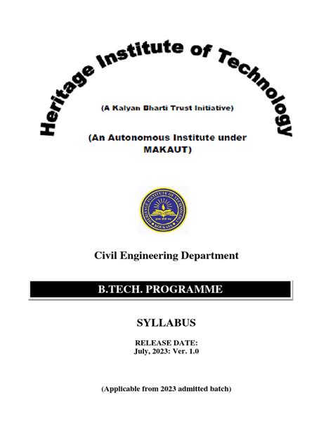 btech ce ug curriculam 1st yr syllabus 2023 onwards pdf engineering science