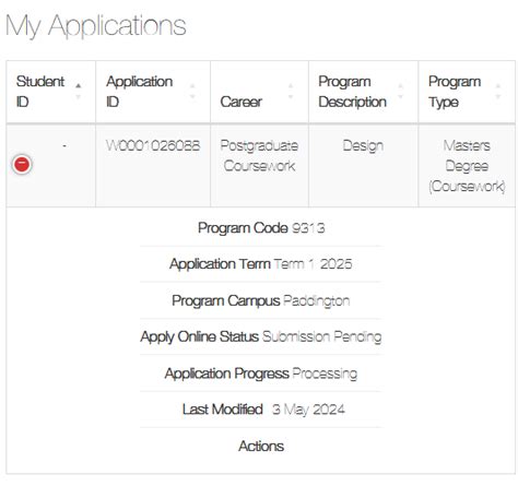 Application Submission Pending Runsw