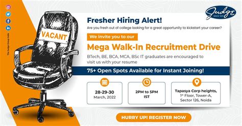 Judge India Solutions On Linkedin Fresherhiring Walkindrive Thejudgegroupindia Judgeindia