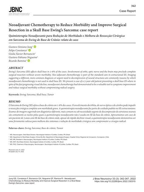 Pdf Neoadjuvant Chemotherapy To Reduce Morbidity And Improve Surgical