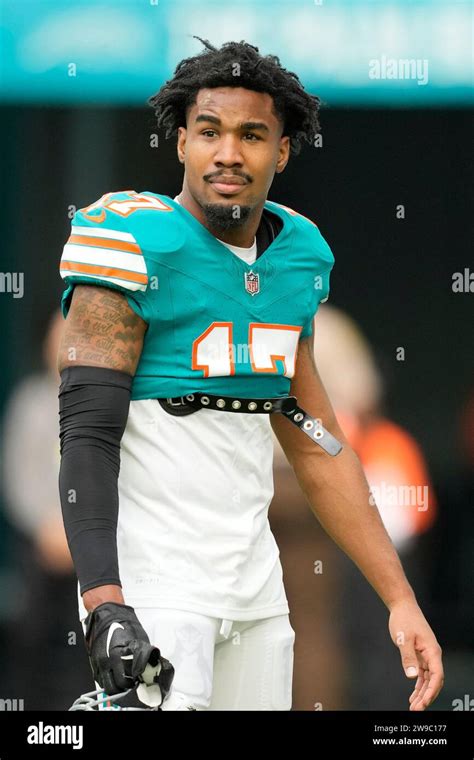 Miami Dolphins Wide Receiver Jaylen Waddle Stands On The Field Before