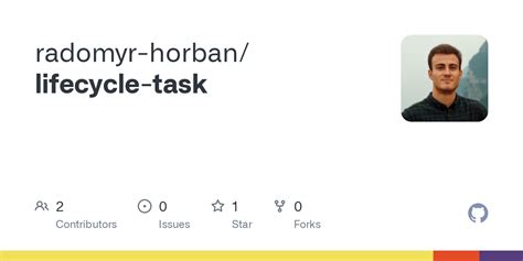 Github Radomyr Horbanlifecycle Task