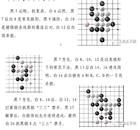 五子棋网络训练 第八周第八次训练 岚月开局的定式变化 上海五子棋网原中华连珠网