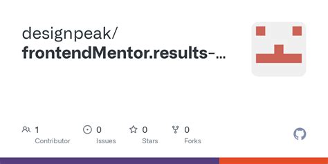 GitHub Designpeak FrontendMentor Results Summary Component