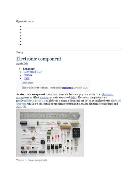 Electronics Components Download Free Pdf Electronic Component