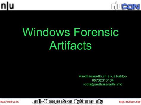 Windows Forensic Artifacts Ppt