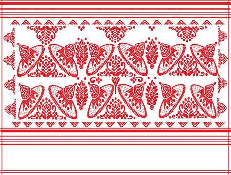 Assamese Gamosa Pattern Design With Japi 50457972 Vector Art At Vecteezy