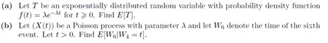 Solved A Let T Be An Exponentially Distributed Random