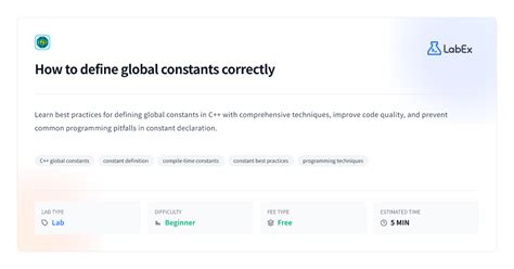 How To Define Global Constants Correctly Labex