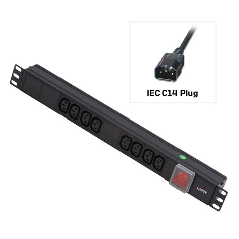 1u 8 Way Iec Sockets Horizontal Pdu With 3m Iec Mains Cable Power From Lindy Uk