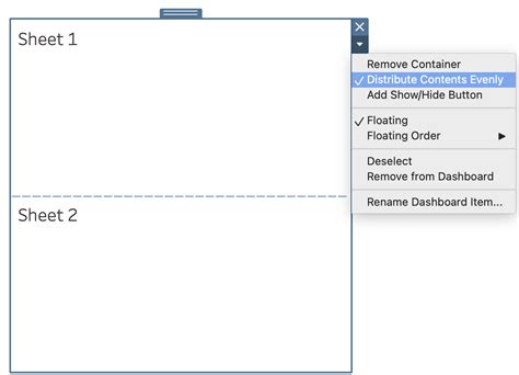How To Align The Size And Placement Of Floating Items On A Tableau