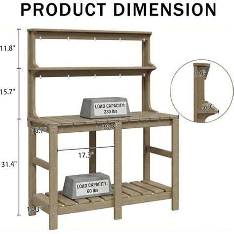 Latitude Run® Outdoor Potting Bench With 3 Tier All Weather Patio