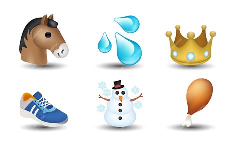 6 이모티콘 흰색 배경에 고립입니다 프리미엄 벡터