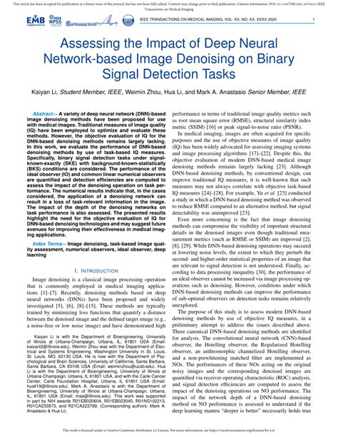 pdf assessing the impact of deep neural network based image denoising on binary signal