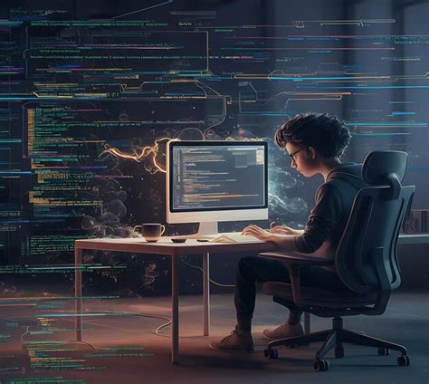 Coder Engineer Working With His Pc Premium Ai Generated Image