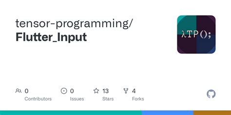 Github Tensor Programmingflutterinput