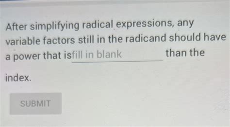 Solved After Simplifying Radical Expressions Any Variable