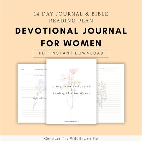 Printable 14 Day Devotional Journal And Bible Reading Plan For Women Includes Daily Journaling