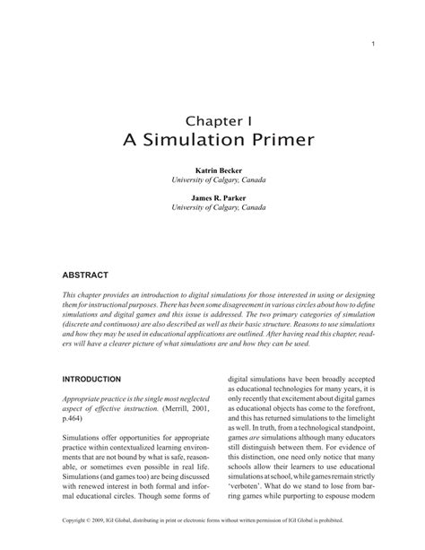 Pdf A Simulation Primer