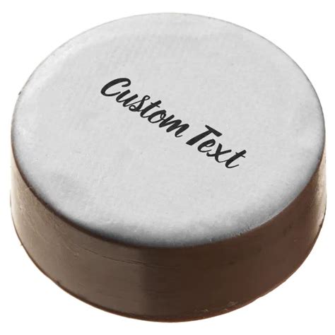 Simple Black Script Text Template On White Chocolate Covered Oreo Zazzle