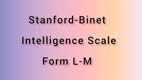 How To Make A File Of Stanford Binet Simon Intelligence Scale 1960