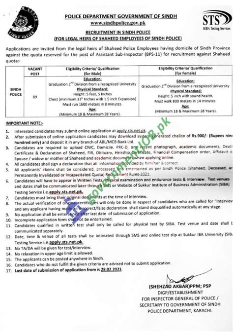 Sindh Police Jobs 2023 Join Sindh Police As Asi Nokriboxpk