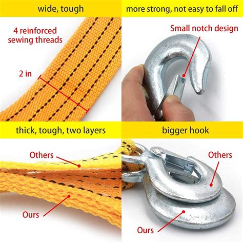 Heavy Duty Tow Strap With Safety Hooks 6 High Quality Heavy Duty Tow Heavy Duty Tow Strap With Safety Hooks 6 High Quality Heavy Duty Tow