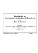 Introduction au SGBD lire et télécharger en PDF