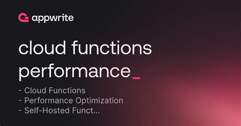Cloud Functions Performance Threads Appwrite