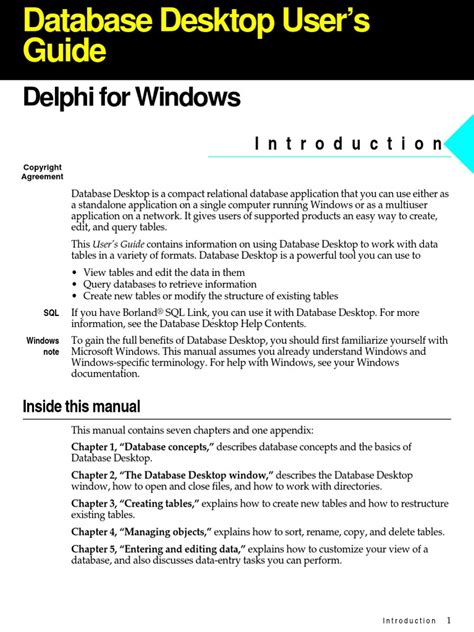Delphi Database Desktop Users Guide Pdf Pdf Database Index