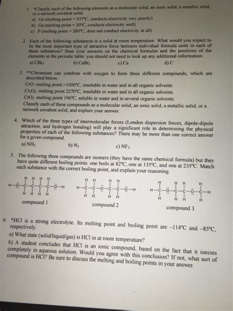 Solved Classify Each Of The Following Elements As A