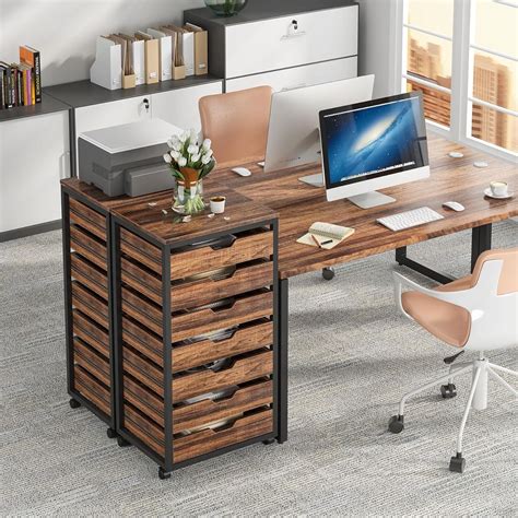 7단 서랍 파일 캐비닛 목재 모바일 스토리지 서랍 유닛 책상 아래 파일 캐비닛 바퀴가 있는 보관 정리함 홈 오피스 조직 서랍 및 바퀴가 있는 산업용 사무실 캐비닛